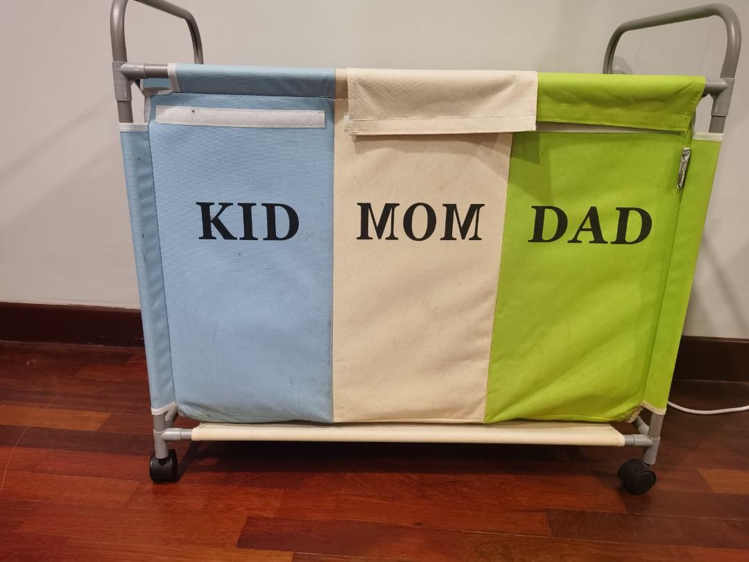 LAUNDRY Trolley with Partition and wheels, Furniture & Home Living ...