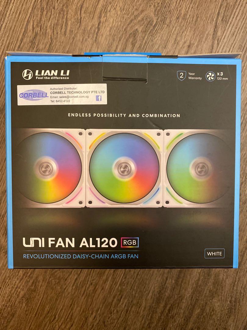 Lian Li Uni Fan AL120 White (x3) with Controller, Computers & Tech ...
