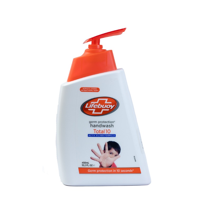 Lifebuoy Anti Bacterial Hand Wash Total 10 Hand Soap 450ml, Beauty ...