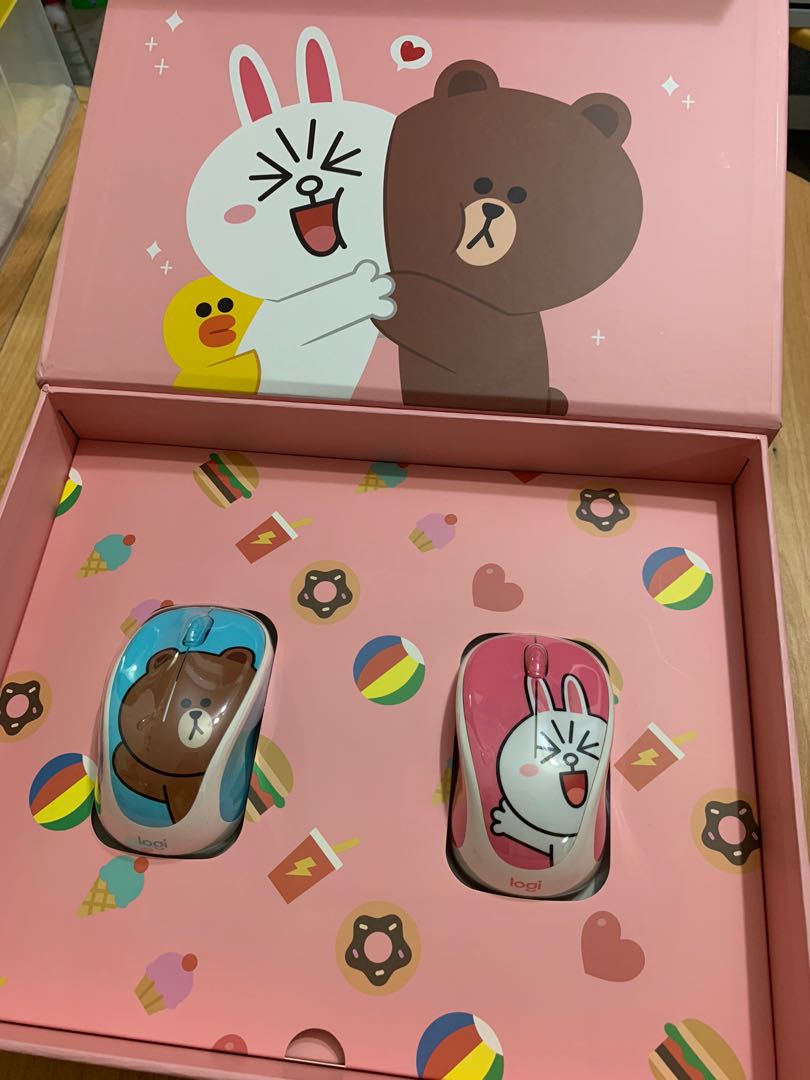 Logitech Line friends mouse, 電腦＆科技, 電腦周邊及配件, 電腦滑鼠及相關產品 - Carousell