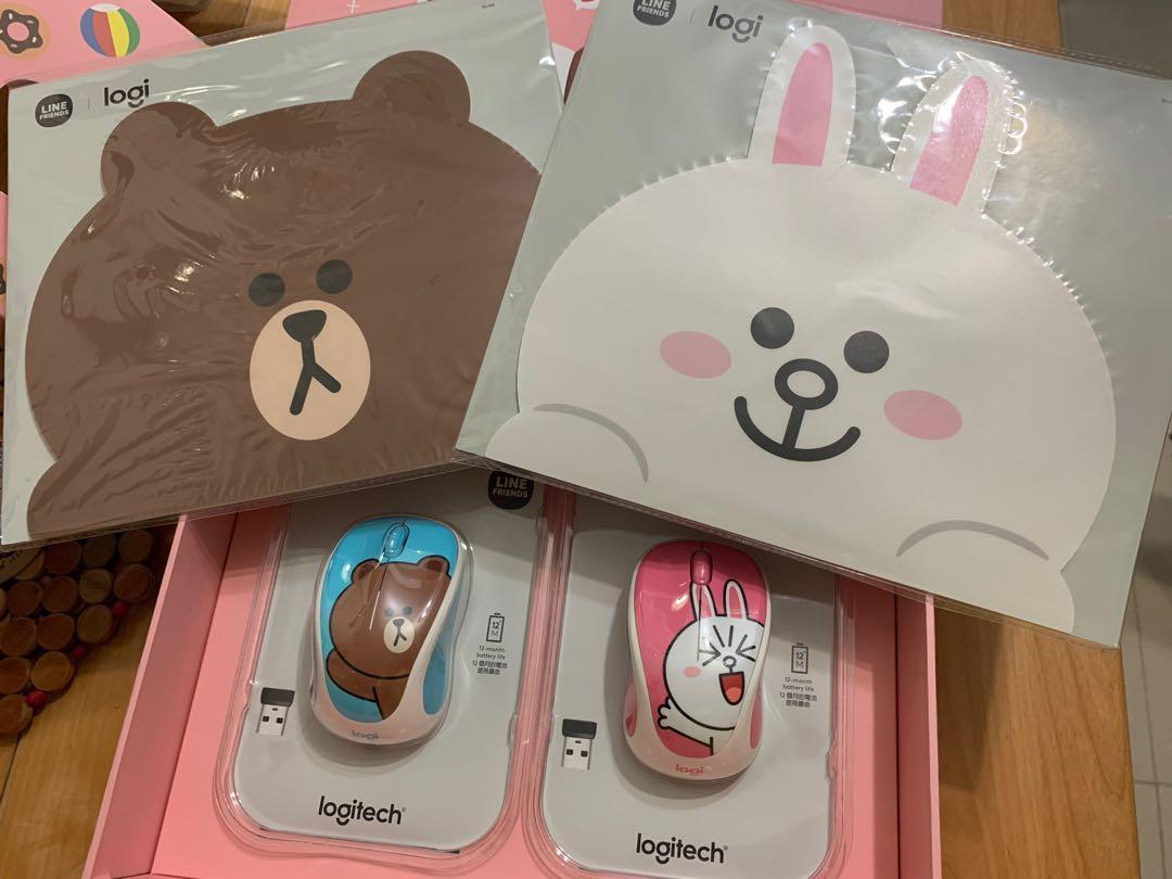 Logitech Line friends mouse, 電腦＆科技, 電腦周邊及配件, 電腦滑鼠及相關產品 - Carousell