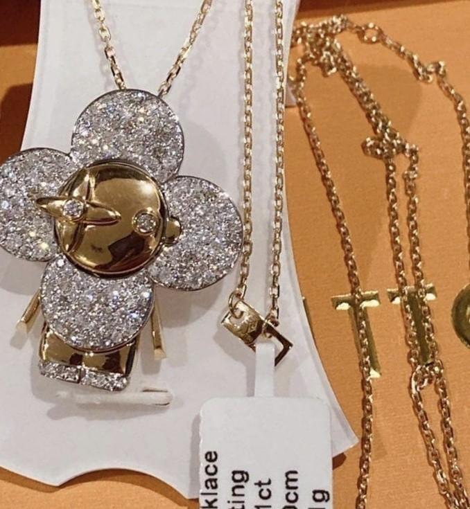 Lv diamond 18kgold necklace, Women's Fashion, Jewelry & Organizers ...
