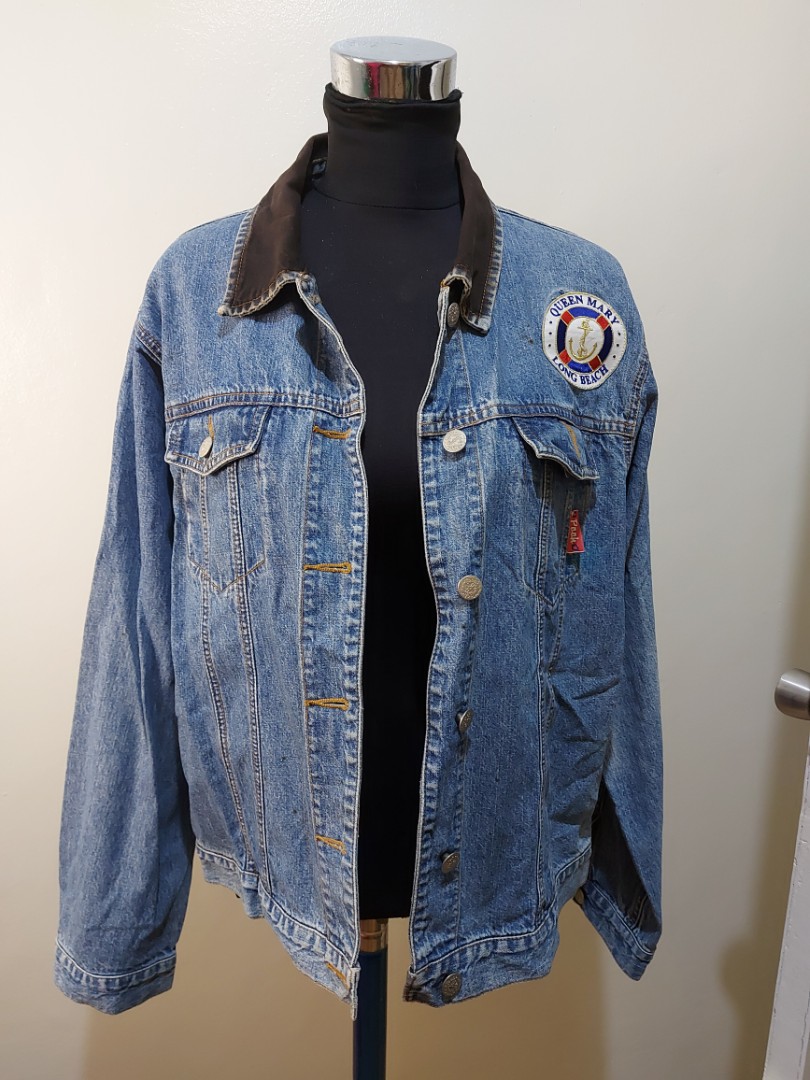 Maong Jacket with Philippine Flag Medium to XL, Women's Fashion, Coats ...
