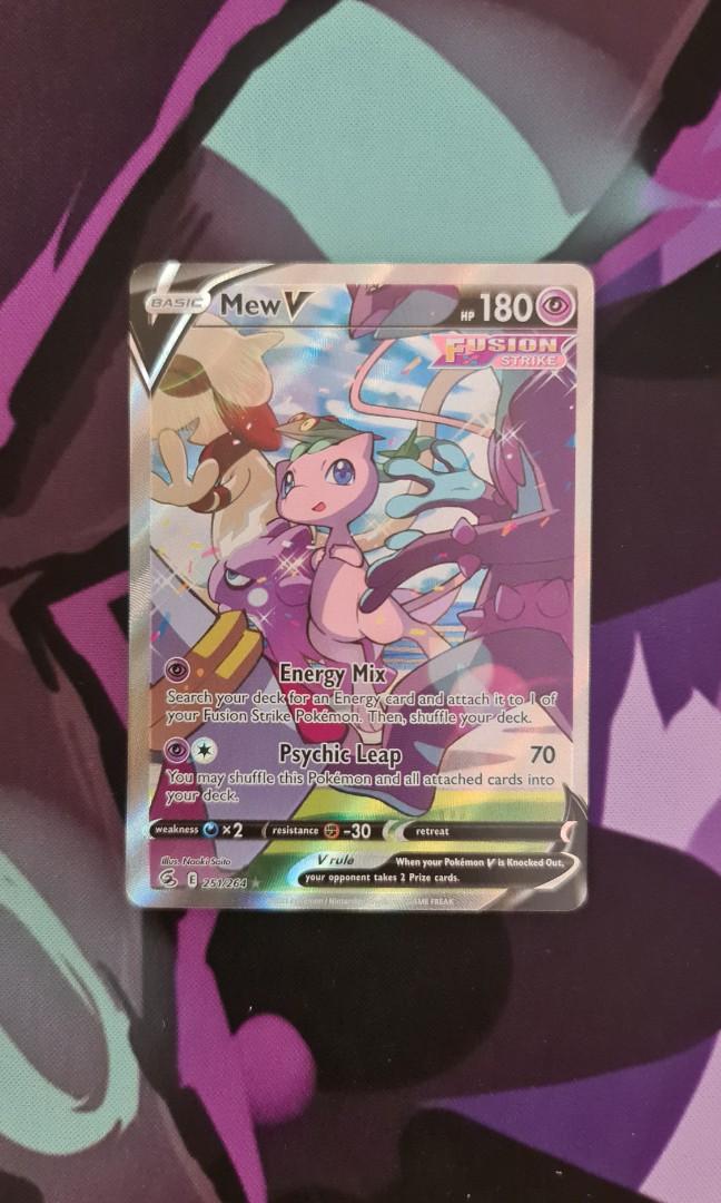 Mew V Alternate Art Fushion Strike Pokemon TCG card, Hobbies & Toys, Toys & Games on Carousell