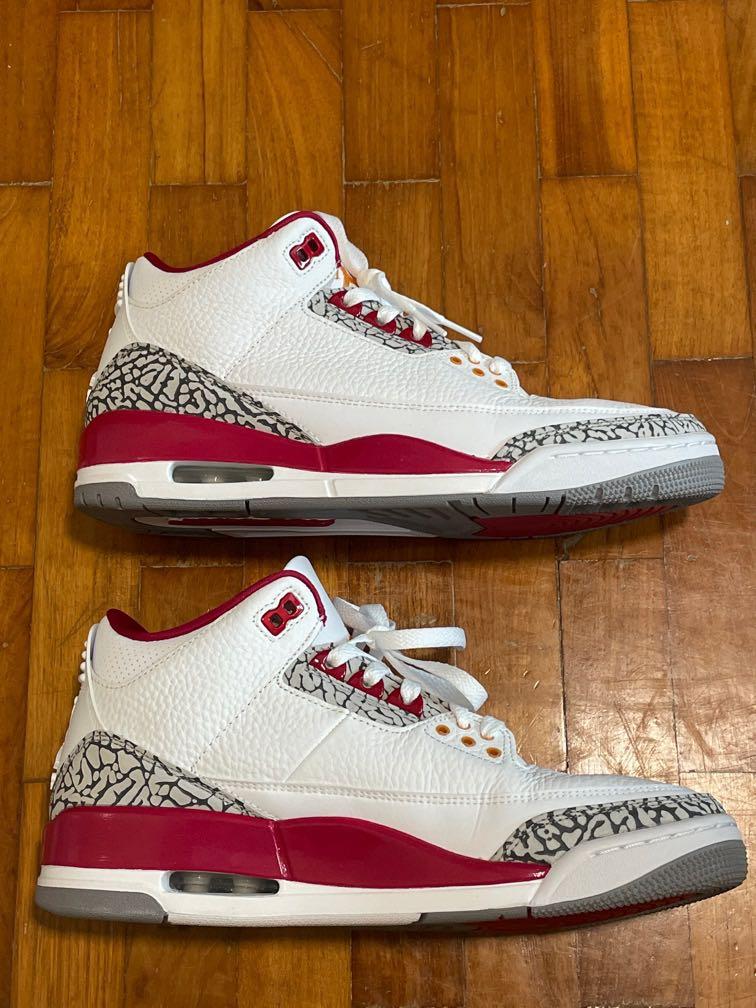 Nike Air Jordan 3 AJ3 Cardinal Red (US9.5), Men's Fashion, Footwear ...