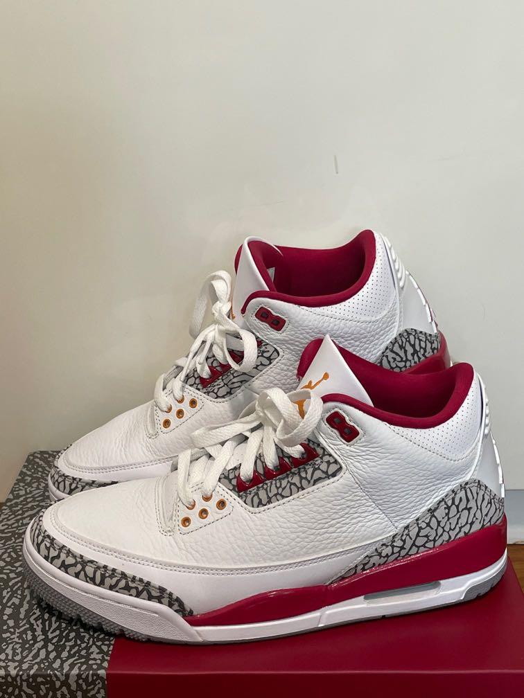 Nike Air Jordan 3 AJ3 Cardinal Red (US9.5), Men's Fashion, Footwear ...