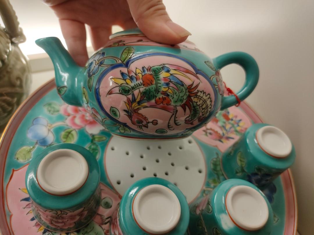 Nyonya Nonya Peranakan Tea Pot Set Straits Familie Tea Cups Pots with ...