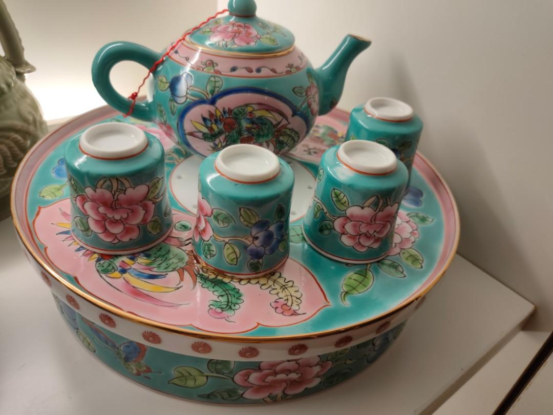 Nyonya Nonya Peranakan Tea Pot Set Straits Familie Tea Cups Pots with ...