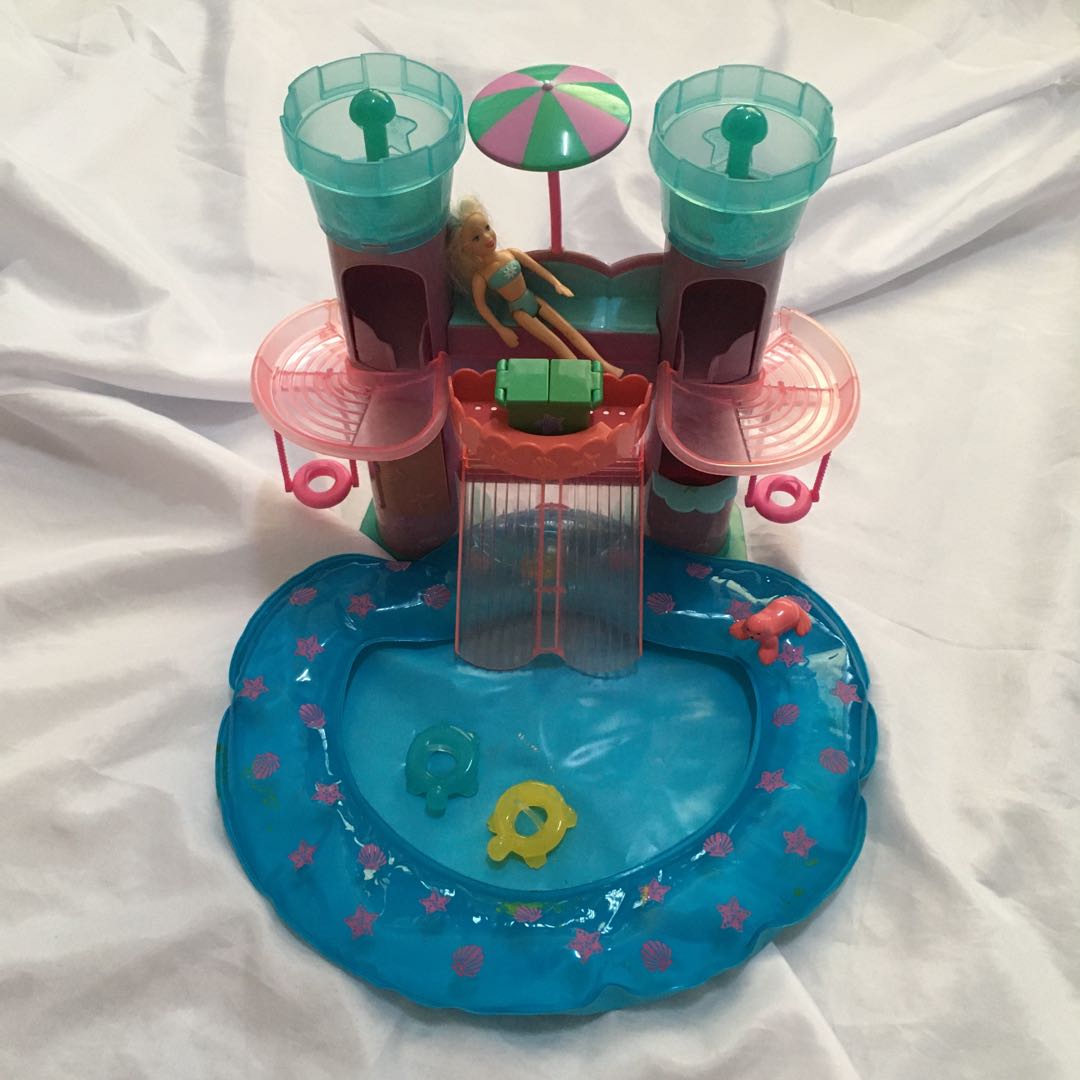 Polly Pocket Pool & Water Slide, Hobbies & Toys, Toys & Games on Carousell