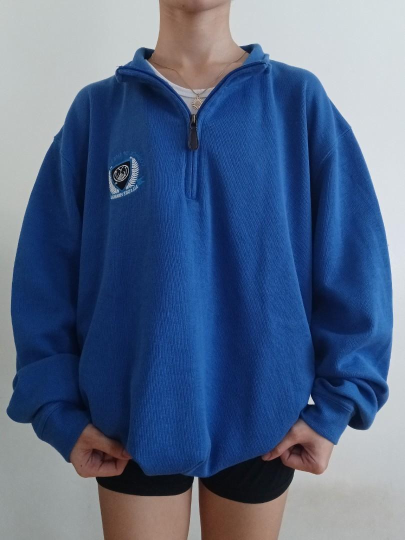 Royal blue half zip, Men's Fashion, Activewear on Carousell