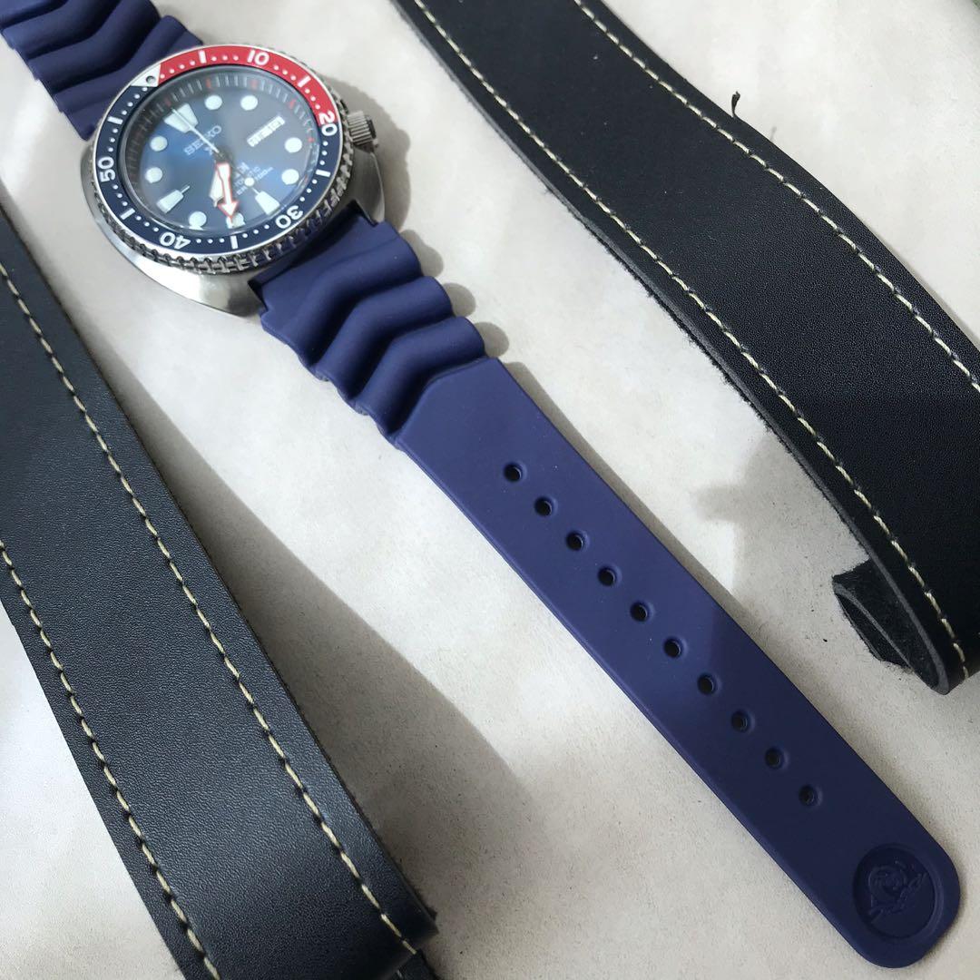Seiko padi turtle 22mm watch strap high quality soft silicone rubber ...