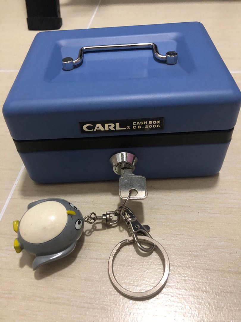 Small blue safe box with key, Furniture & Home Living, Security & Locks ...