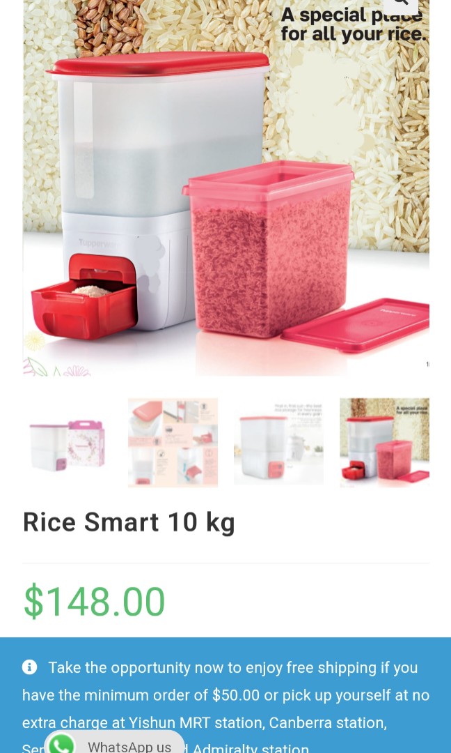 Tupperware Rice Dispenser, Furniture & Home Living, Home Improvement ...
