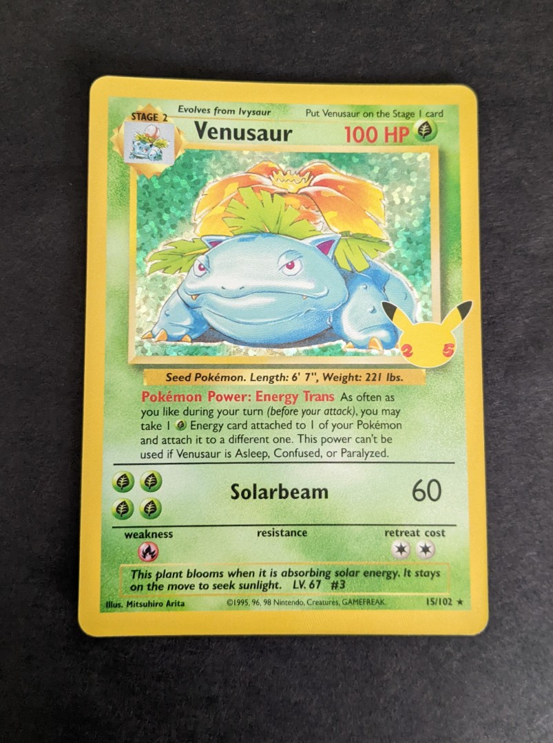 Venusaur 25th Anniversary Celebrations Pokemon Card Tcg #3, Hobbies ...