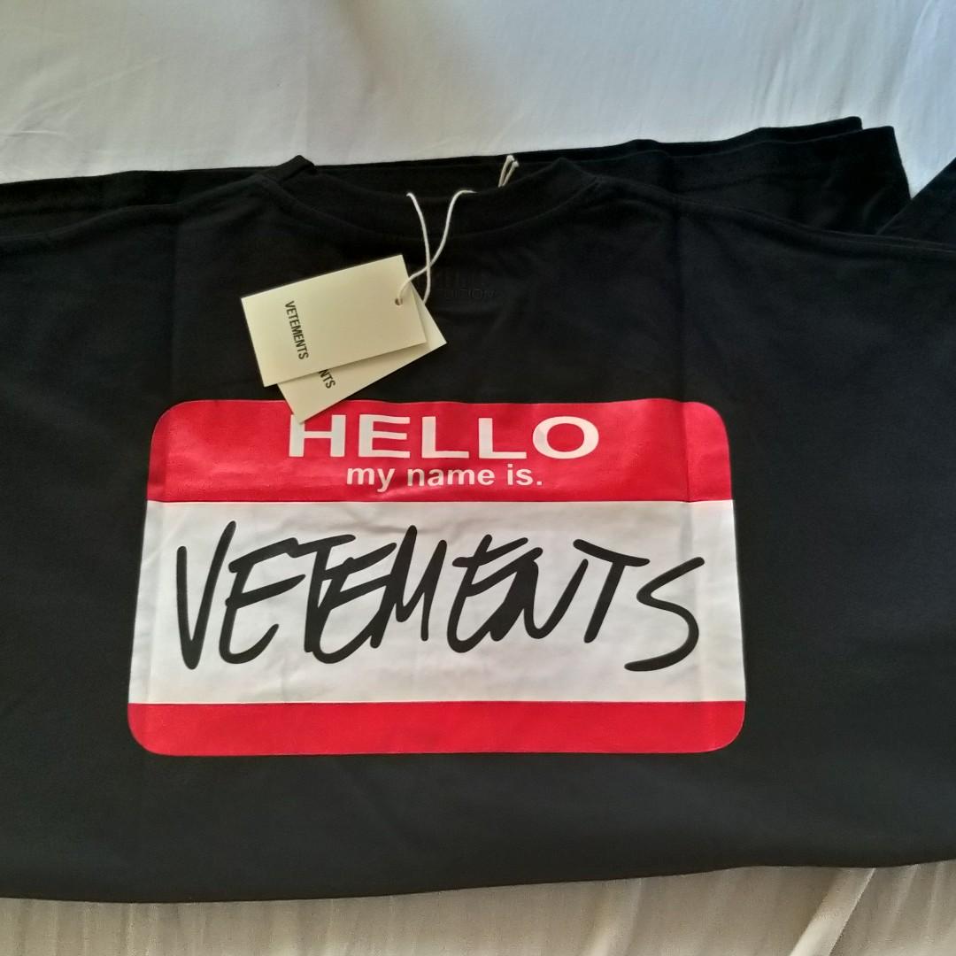 Vetements name tag shirt, Men's Fashion, Tops & Sets, Tshirts & Polo ...