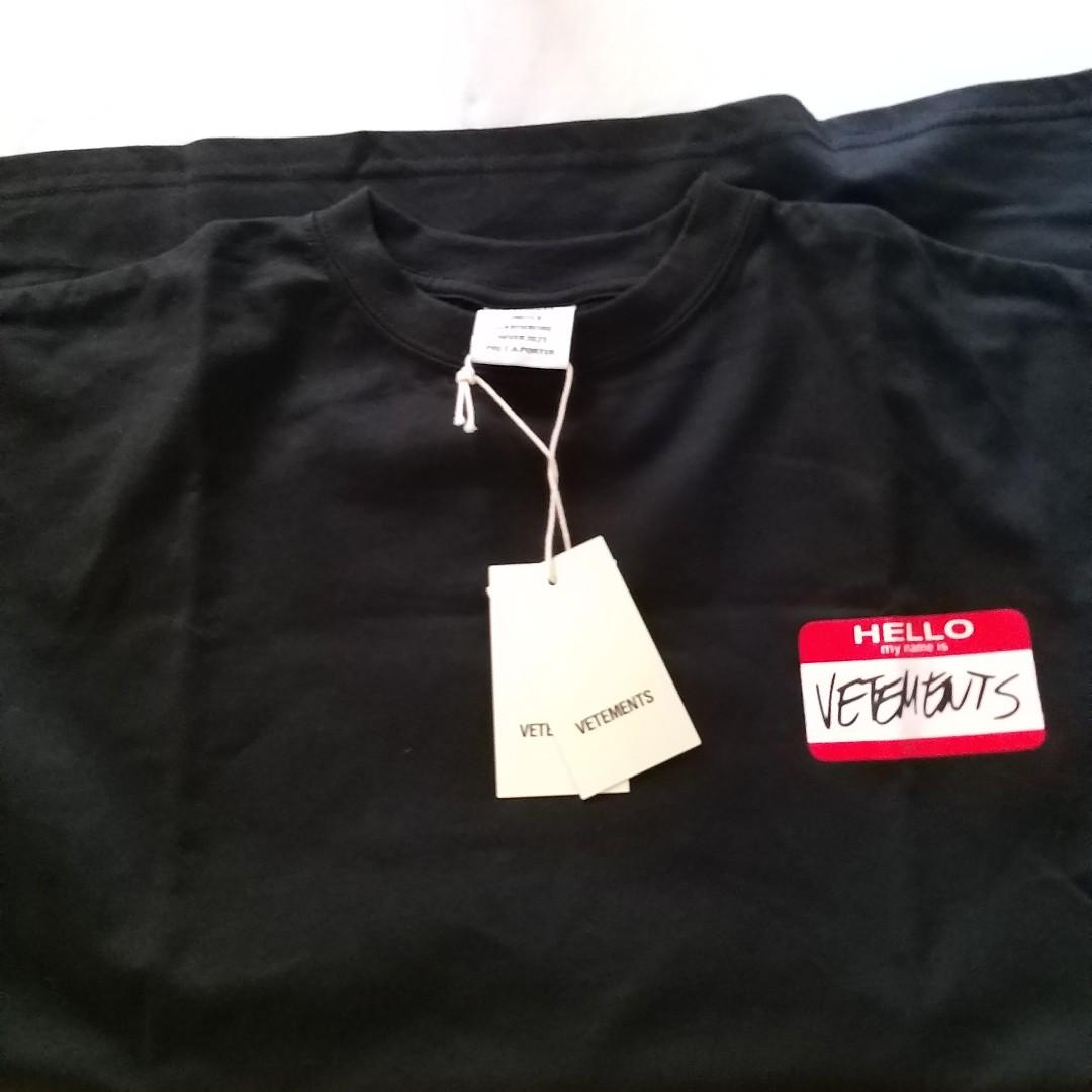 Vetements name tag shirt, Men's Fashion, Tops & Sets, Tshirts & Polo ...