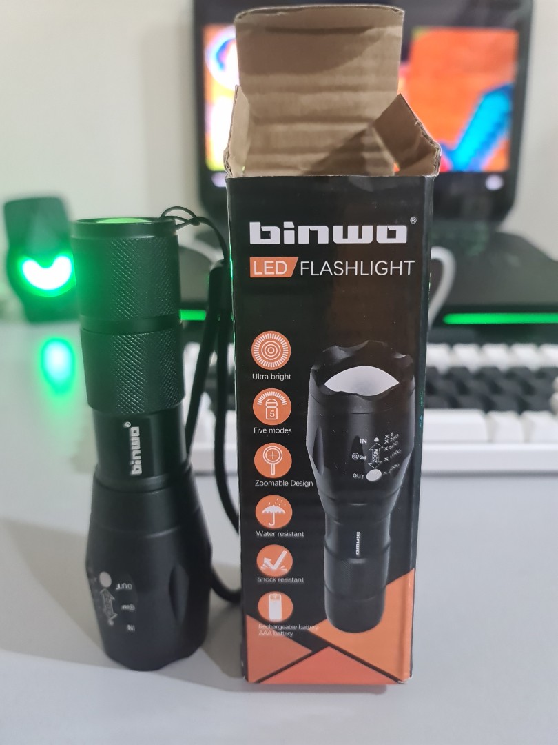 binwo led flashlight, Furniture & Home Living, Lighting & Fans ...