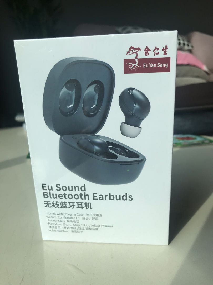 BNIB Eu Yan Sang Bluetooth Earbuds (Blue), Audio, Earphones on Carousell