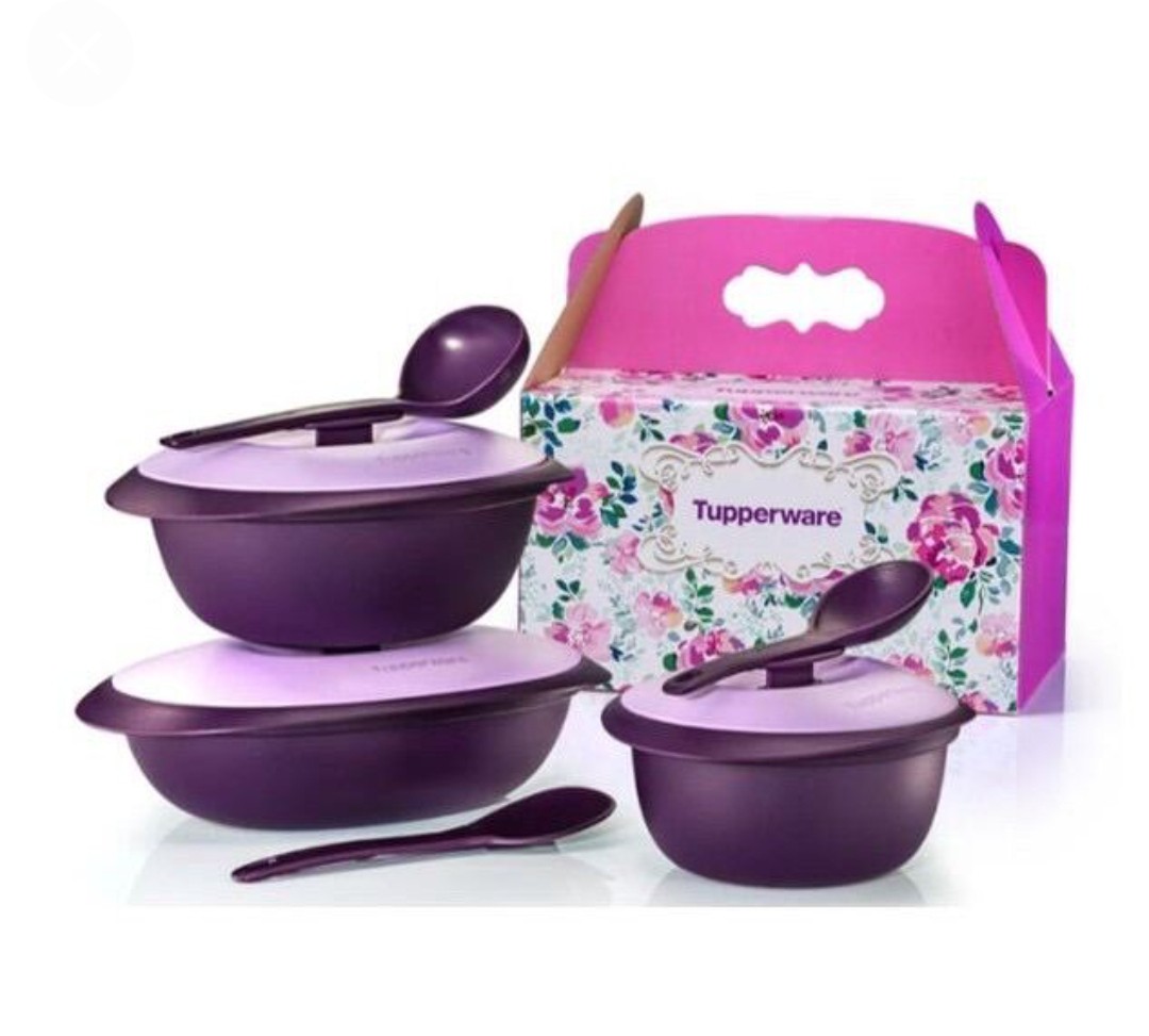 BNIB Tupperware Purple Royal Serveware Set, Furniture & Home Living ...