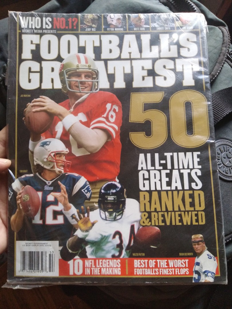 footballs greatest 50 all time nfl greats magazine, Hobbies & Toys ...