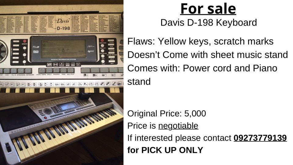 [For Sale] Davis D-198 keyboard Piano Organ Electric, Hobbies & Toys ...