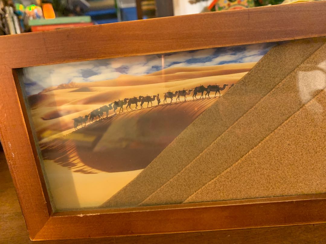 Frame with image of Sahara desert and moving sand, Furniture & Home ...