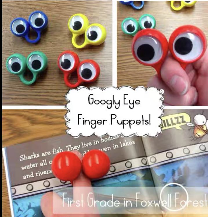 Googly eyes for reading / finger puppets, Hobbies & Toys, Stationery ...
