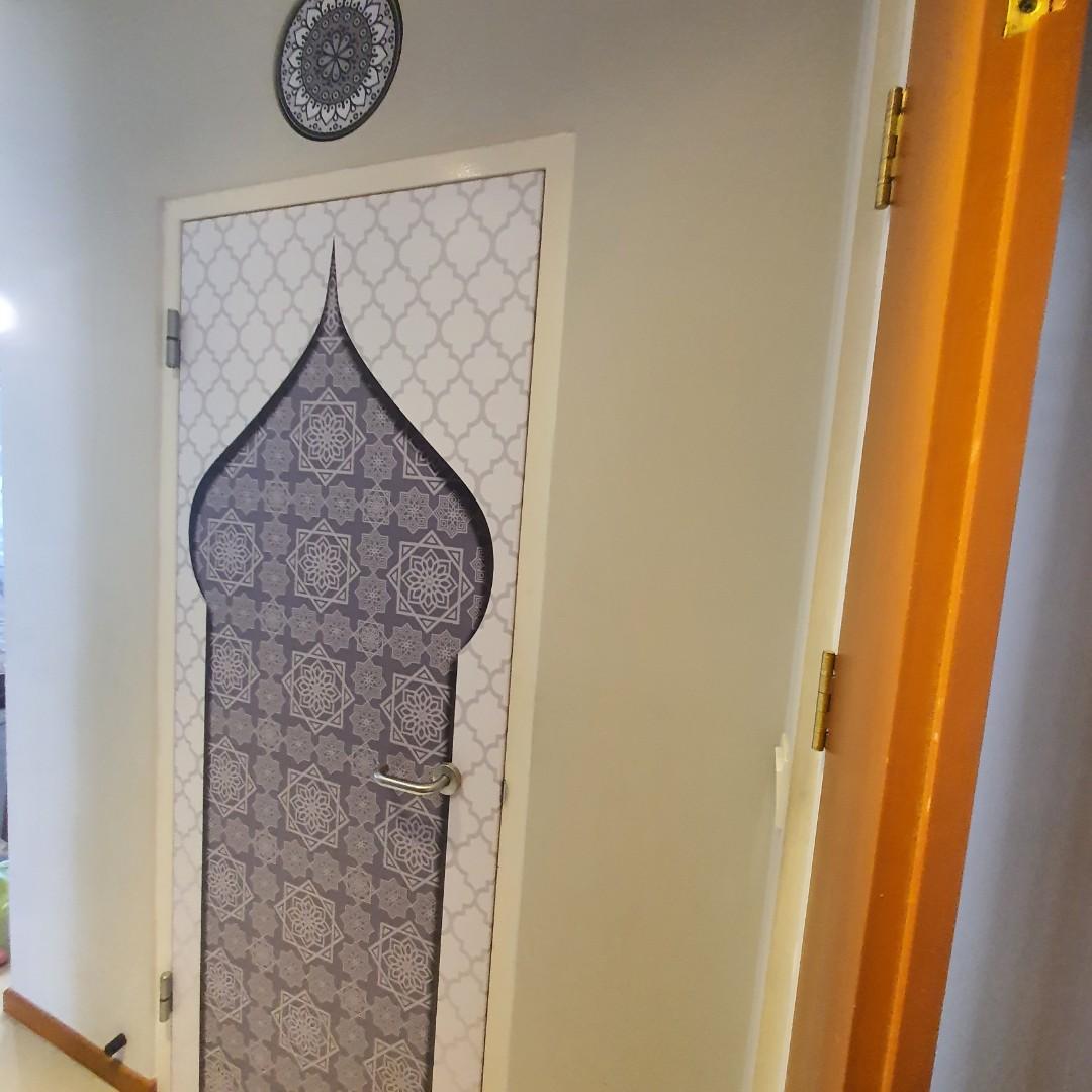 Islamic pattern door decal, Furniture & Home Living, Home Decor, Wall ...