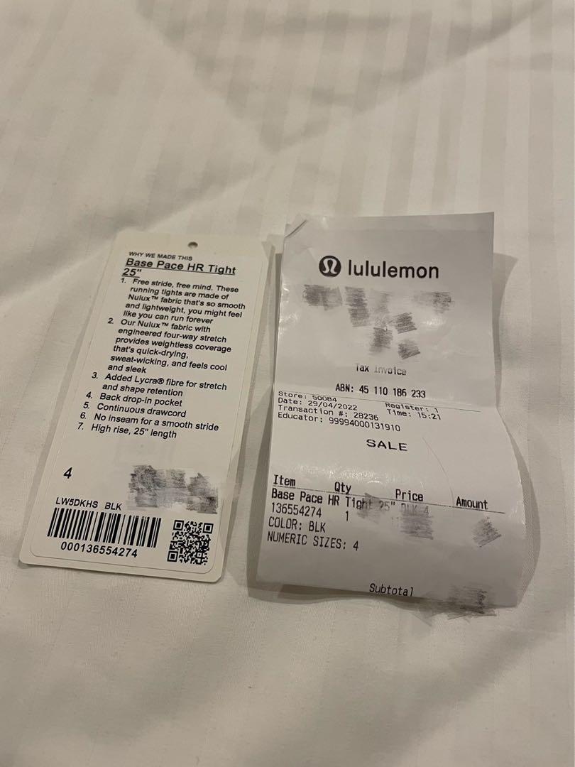 Authentic Lululemon Base Pace High-Rise Tight 25 size 4 with tag and ...