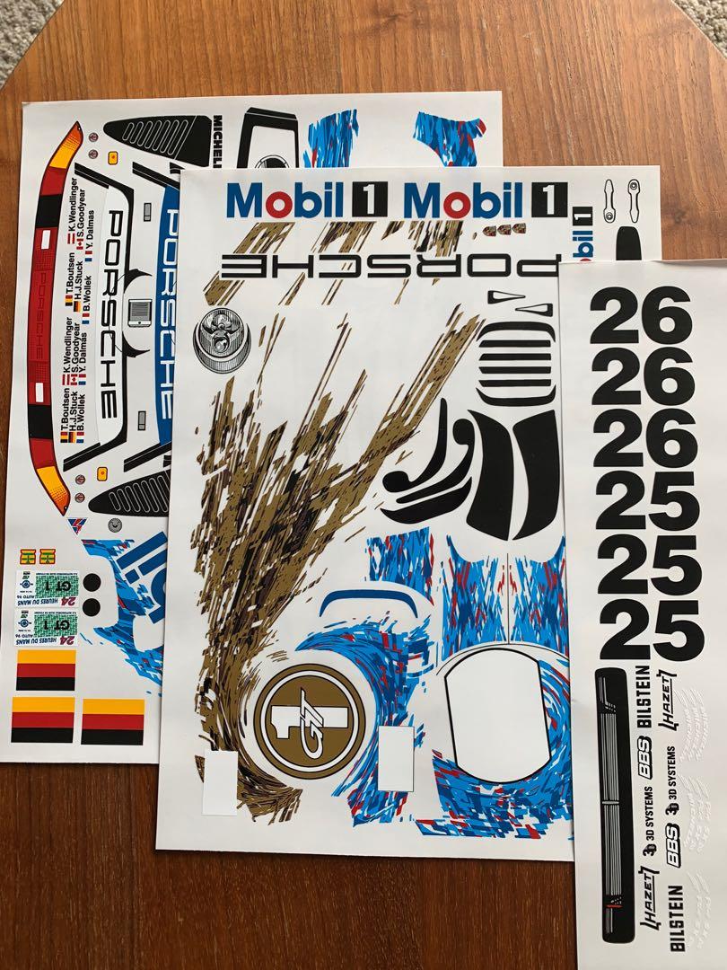 Tamiya: MCI decal for Mobile 1 Porsche GT1 1/10 scale, 興趣及遊戲, 玩具 & 遊戲類 ...