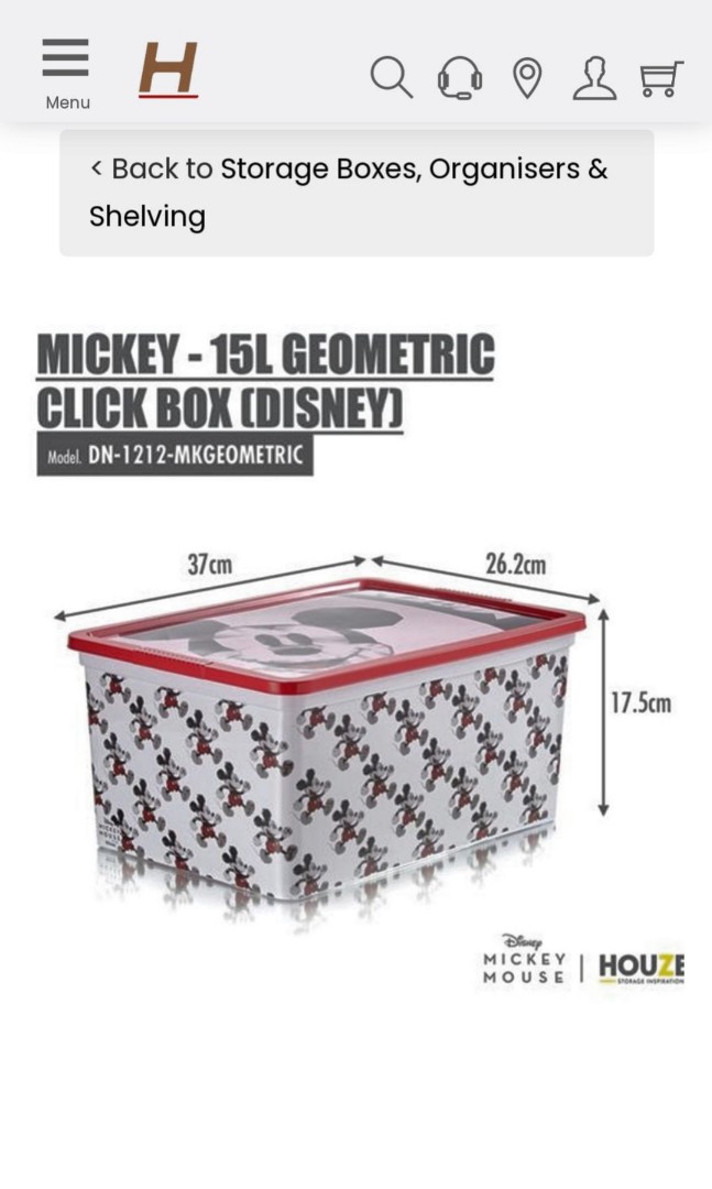 Mickey mouse storage box, Furniture & Home Living, Home Improvement ...