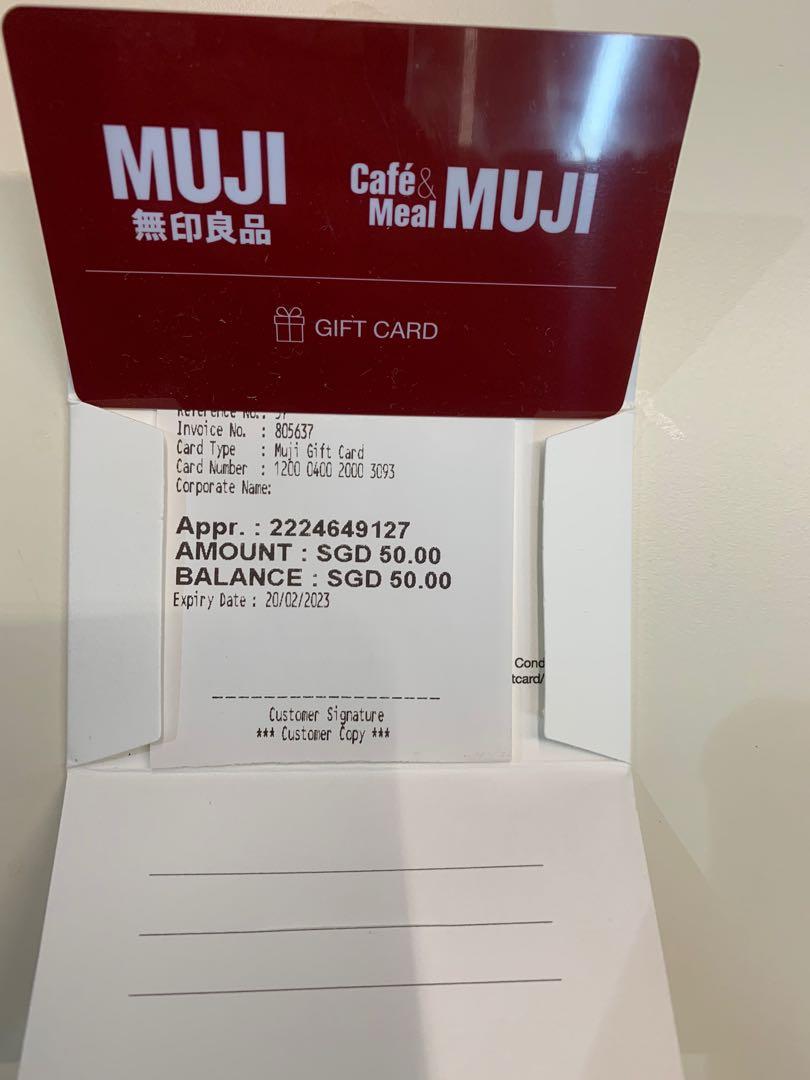 Muji gift card, Tickets & Vouchers, Vouchers on Carousell