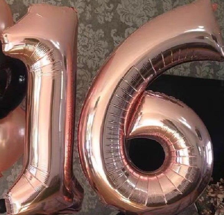 Number balloon 40" rose gold number 16/19, Everything Else on Carousell