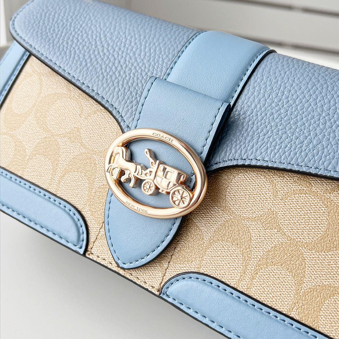 Original coach women Georgie c4067 4067 blue monogram, Luxury, Bags ...