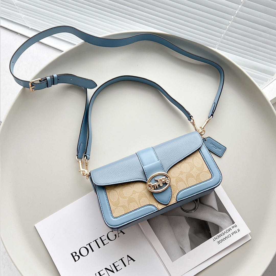 Original coach women Georgie c4067 4067 blue monogram, Luxury, Bags ...