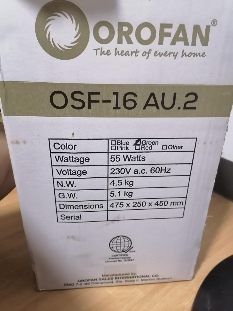 Orofan stand fan Bn and sealed, Furniture & Home Living, Lighting ...