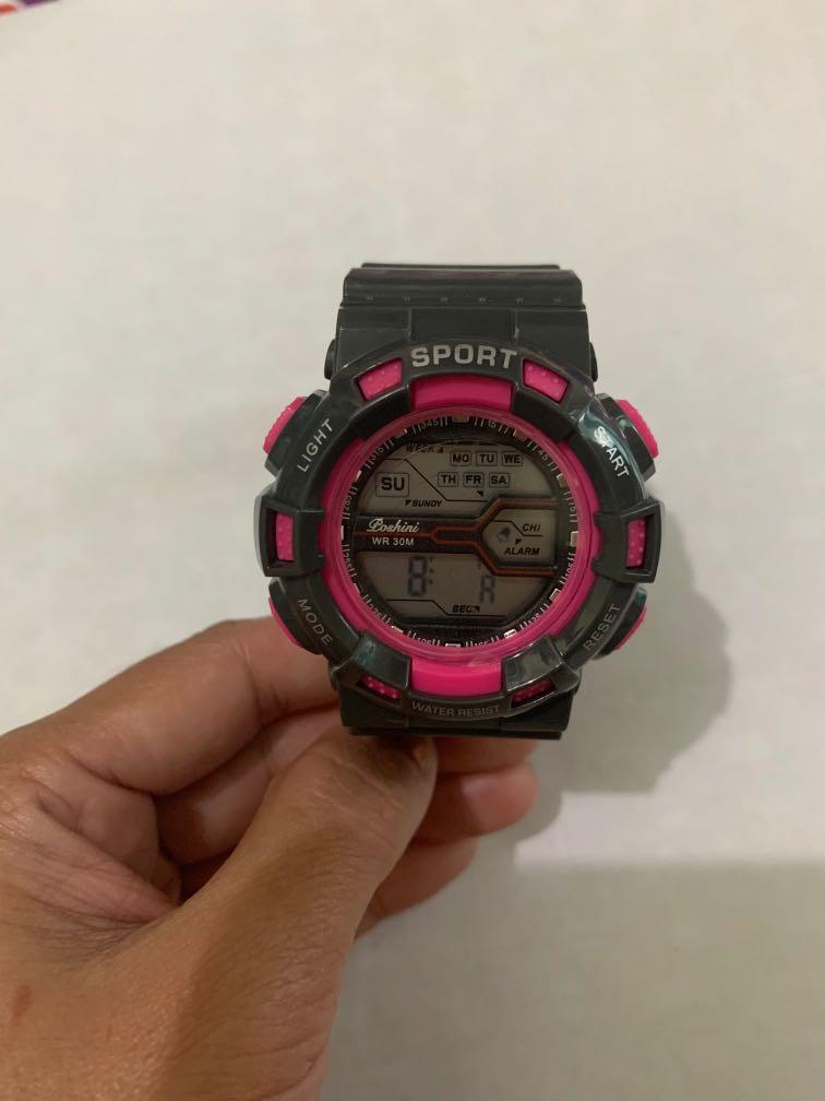 Poshini Gray And Pink Water 30 m Resist Watch, Men's Fashion, Watches ...