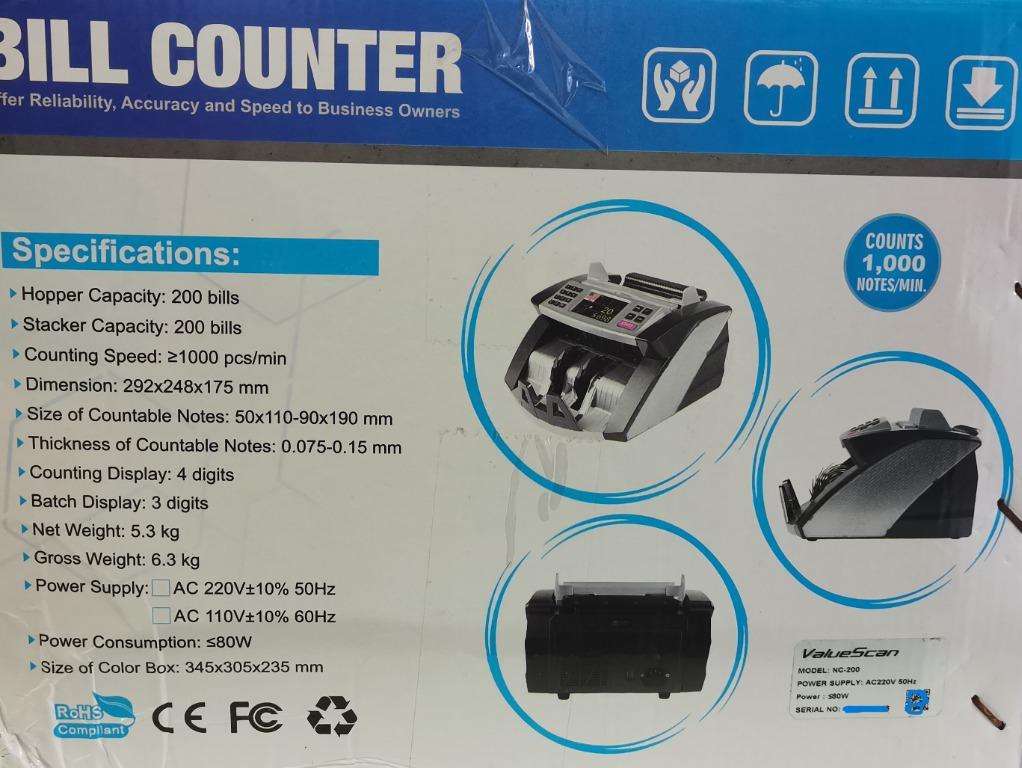 RoHS Bill Counter ValueScan NC-200, Computers & Tech, Office & Business ...