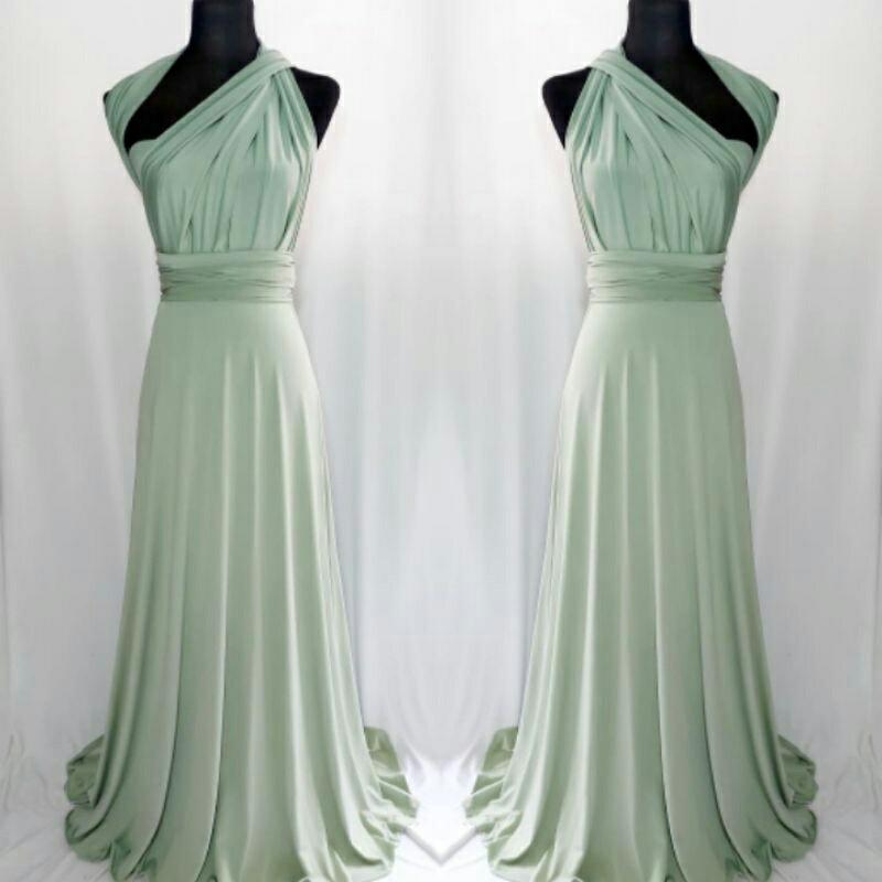 Sage Green Infinity Dress, Women's Fashion, Dresses & Sets, Evening ...
