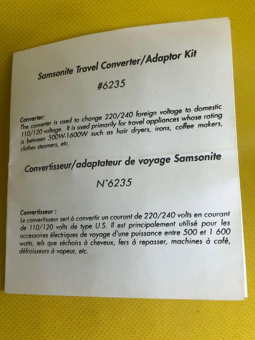 Samsonite Worldwide Converter/Adaptor Kit, Looking For on Carousell