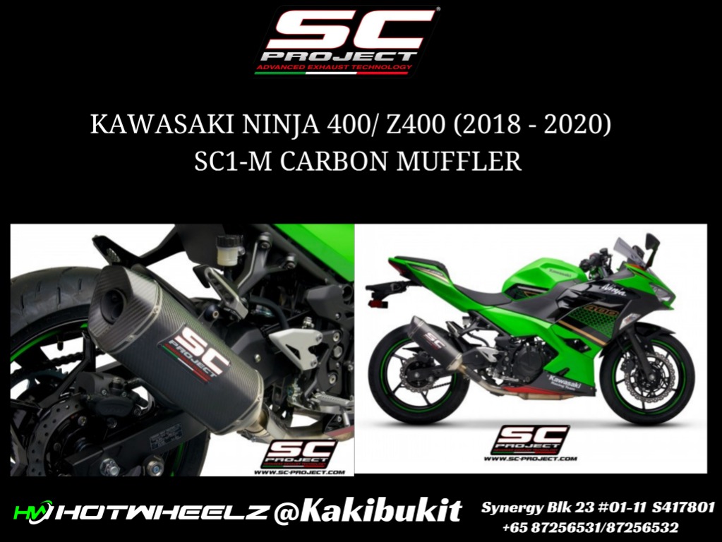 SC PROJECT EXHAUSTS - KAWASAKI NINJA 400/ Z400 (2018 - 2020) - SC1-M ...
