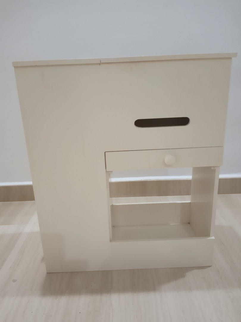 Multi-compartment makeup side table, Furniture & Home Living, Furniture ...