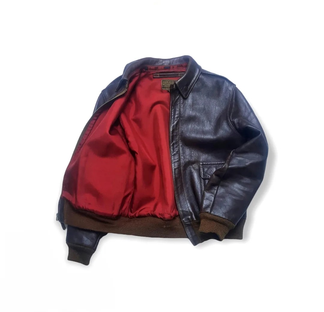 The Real McCoy's Red silk lined A2 Jacket, Men's Fashion, Coats ...