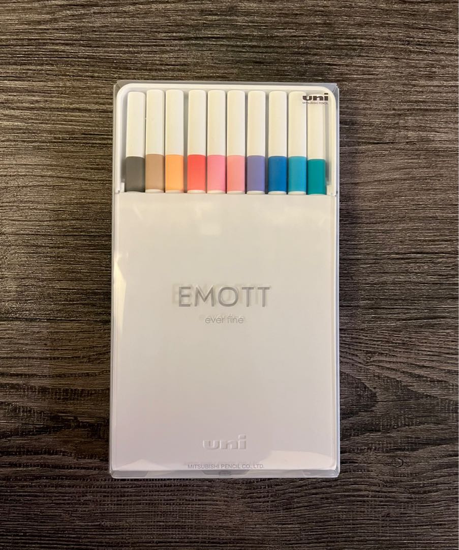 現貨：三菱uni EMOTT 一套10支水性筆no.2, 興趣及遊戲, 手作＆自家設計, 文具 - Carousell