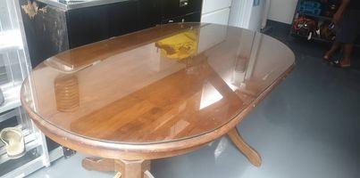VINTAGE NARRA OVAL DINING TABLE WITH GLASS TOP, Furniture & Home Living ...