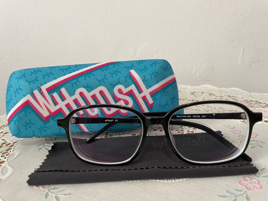 WHOOSH Classic Black Rectangle Eyeglasses, Women's Fashion, Watches ...