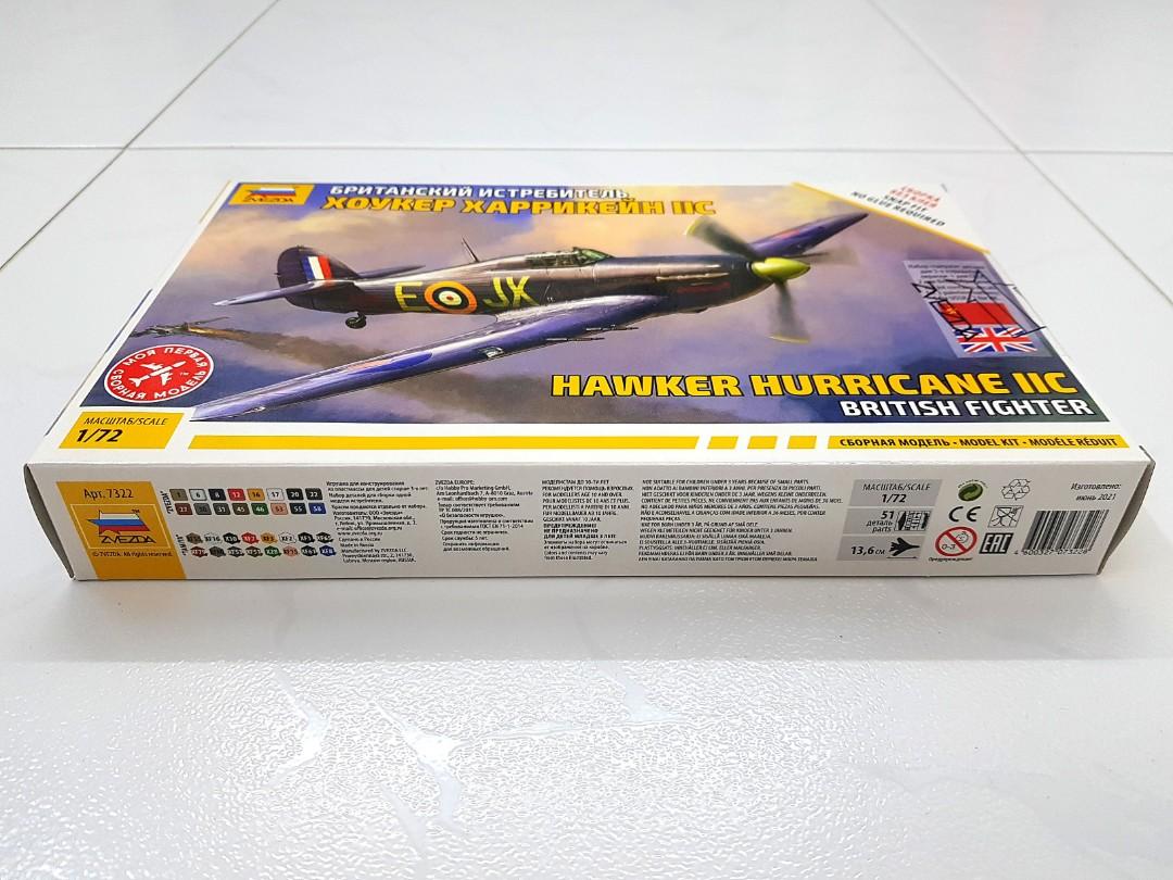 1/72 #7322 Zvezda British RAF Fighter Hawker Hurricane IIc c/w 3 types ...