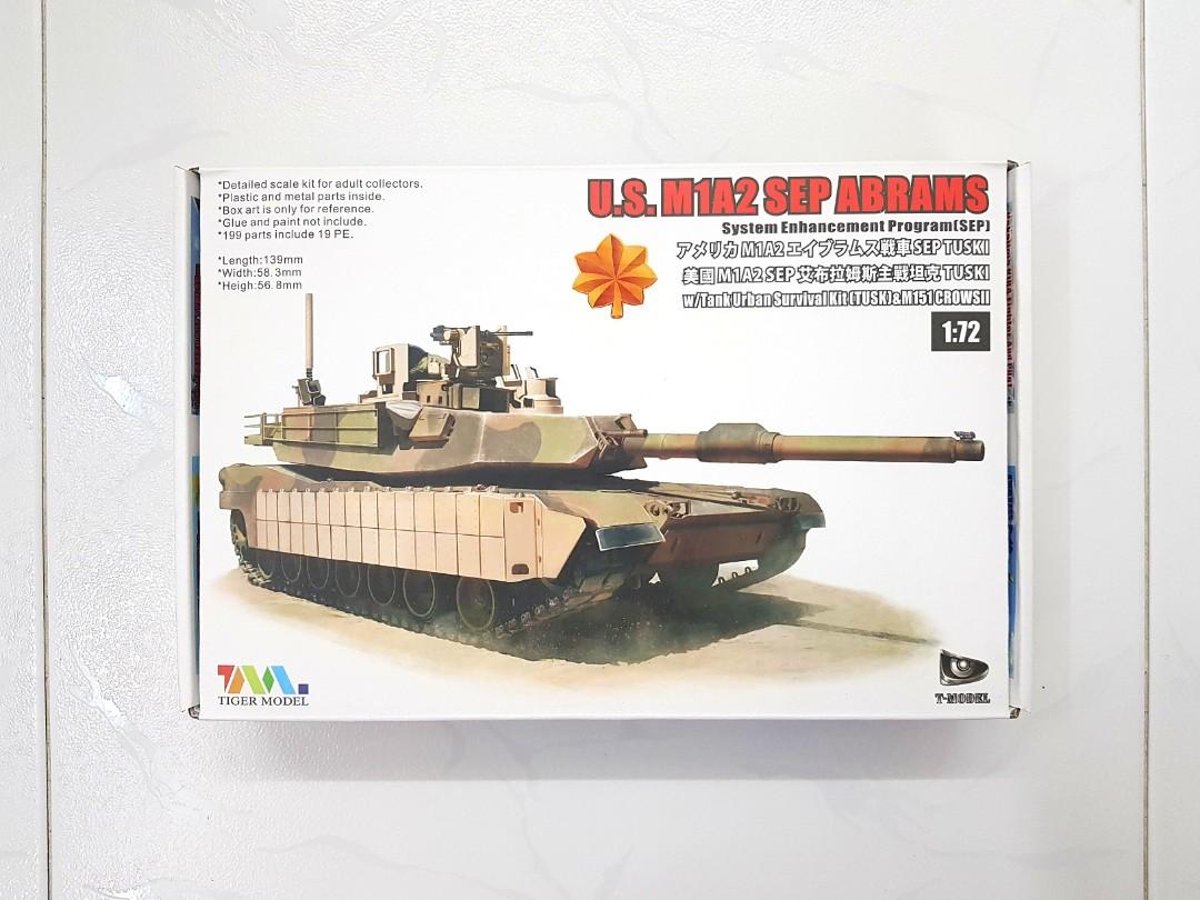 1/72 T-Model #TK7310S US M1A2 SEP Abrams TUSK 1 w/ M151 Crows II ...