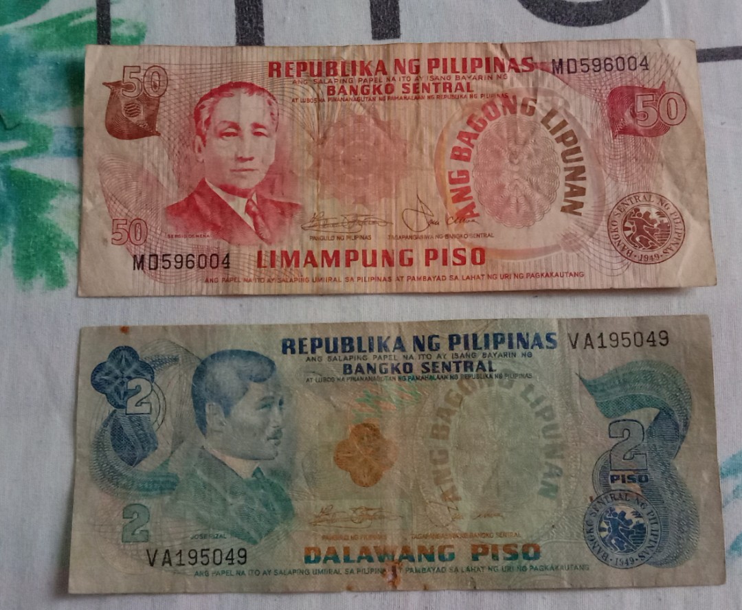 2 and 50 Ang Bagong Lipunan Philippines Banknotes, Hobbies & Toys ...