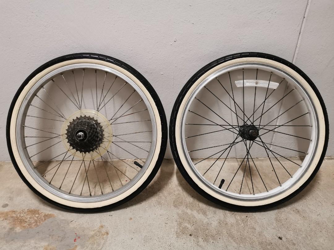 406 Dahon Vybe wheelset with tyres and cassette for foldable bicycle ...